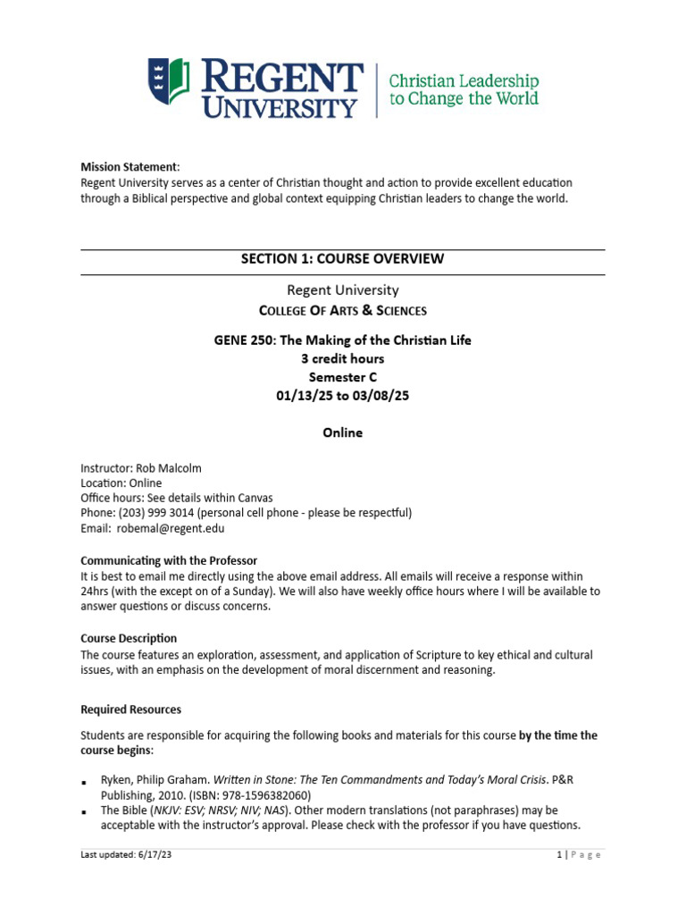 Christian Ethics Course Overview | PDF | Bible | Natural Law