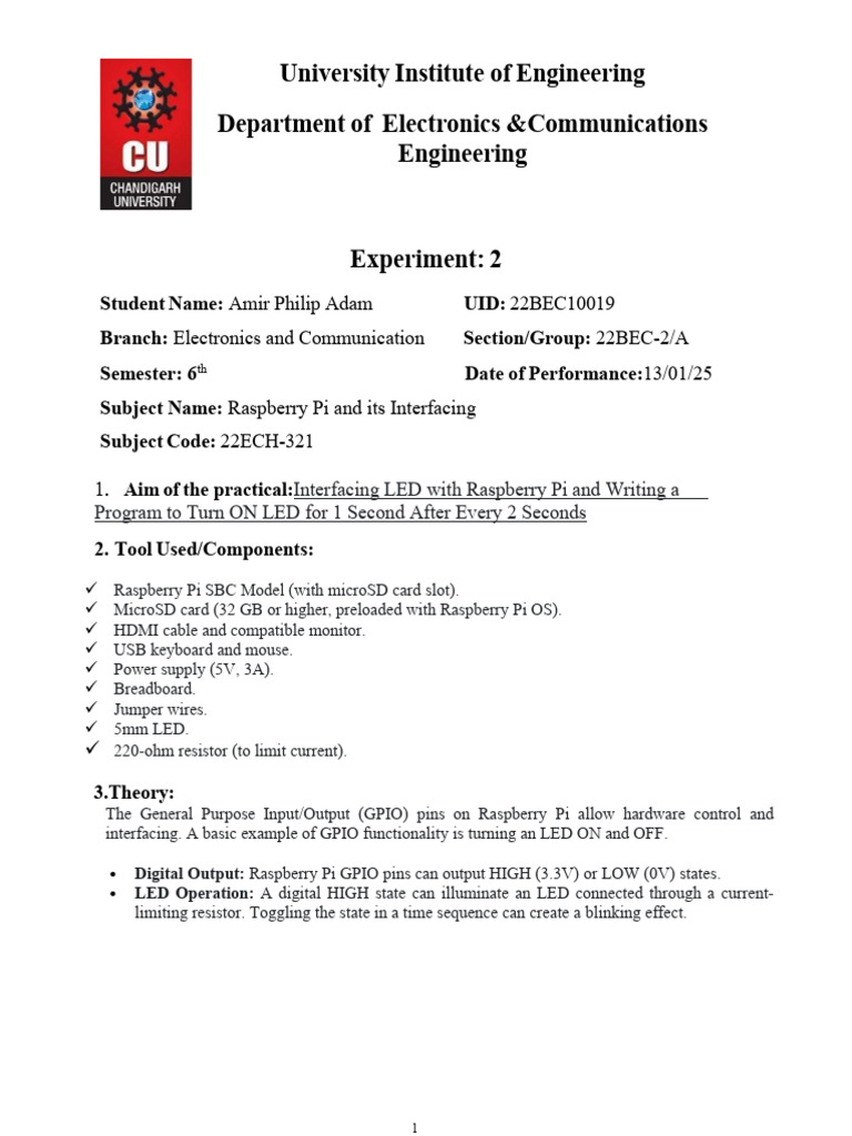 Raspberry Pi Led Interfacing Guide Pdf Raspberry Pi Computing