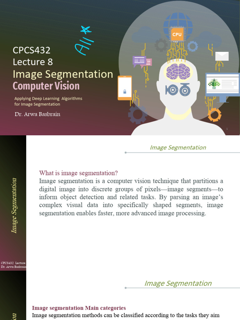 Lecture 8 Image Segmentationi n Computer Vision 2025 | PDF | Image ...