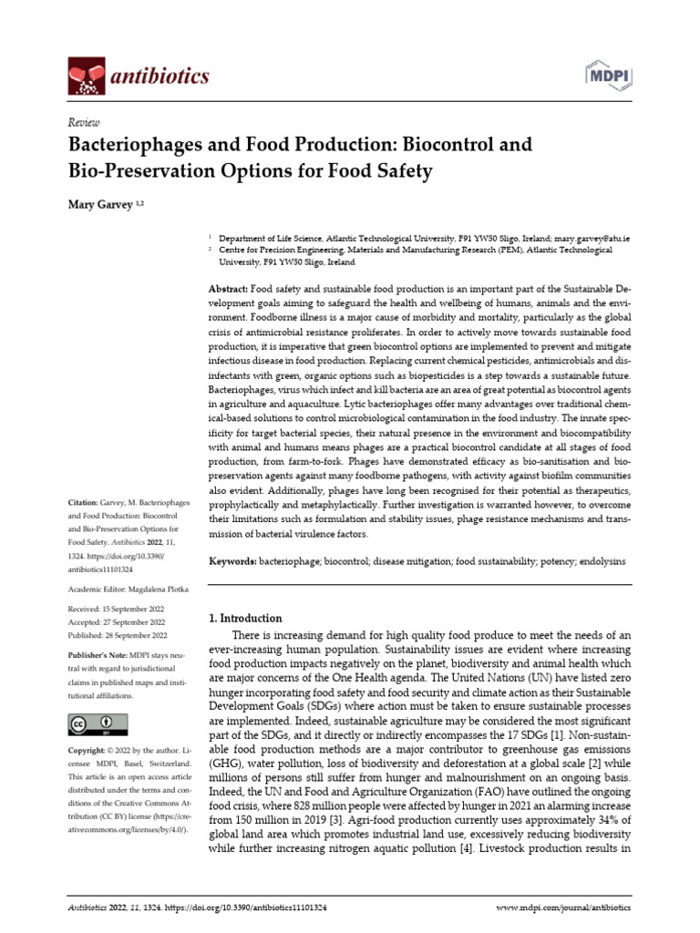 Bacteriophages - and - Food - Production - Biocontrol - and - Bio-Preservation Options For Food ...