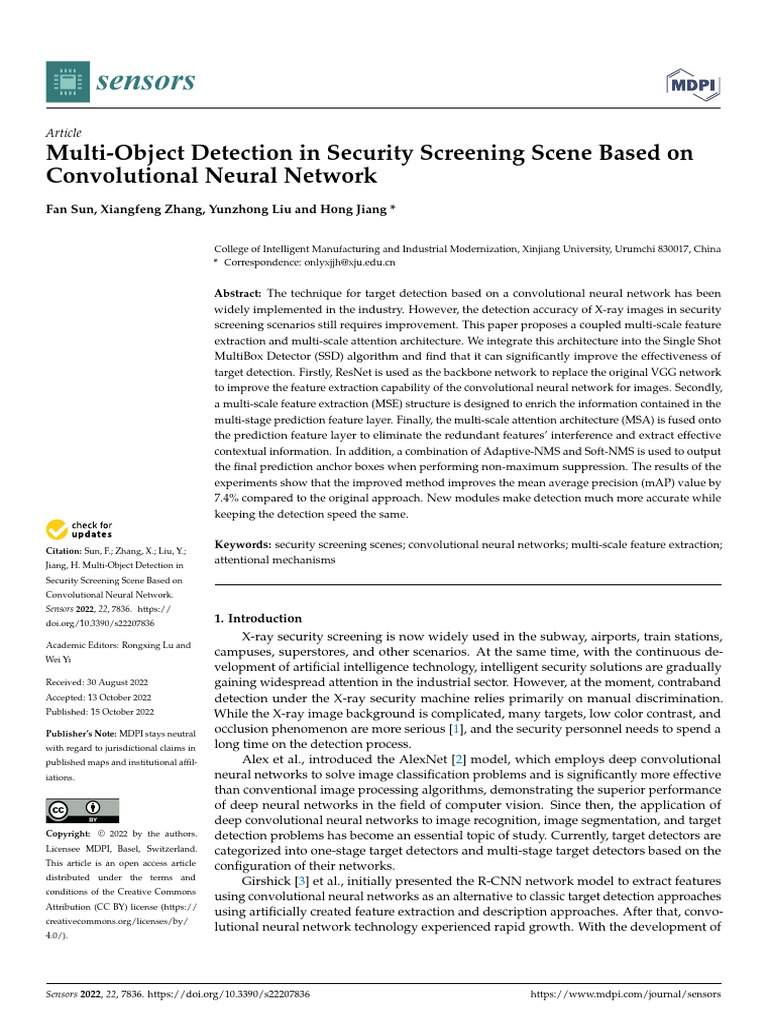 Multi Object Detection In Security Screening Scene Based On Pdf