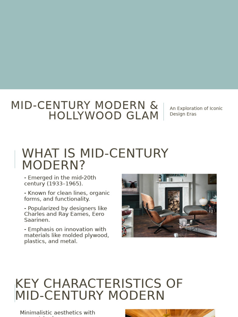 Mid-Century Modern vs. Hollywood Glam | PDF