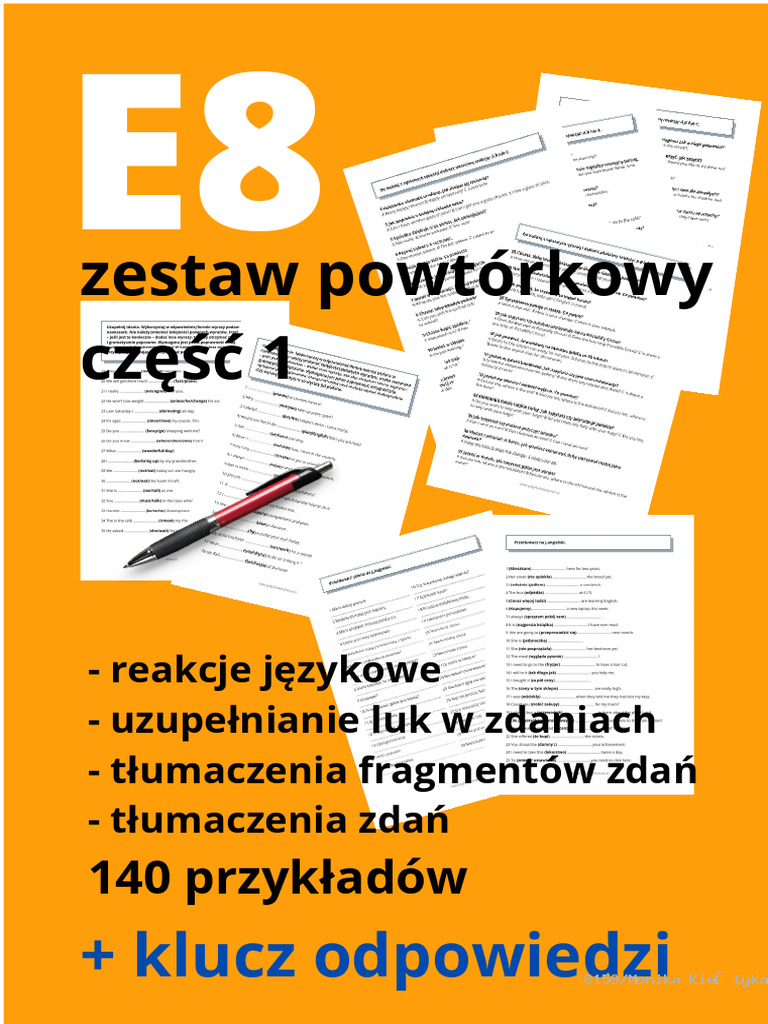 E8 - KARTY PRACY 1 Zestaw Powtrkowy Do Egzaminu 8 Klasisty 1 ...