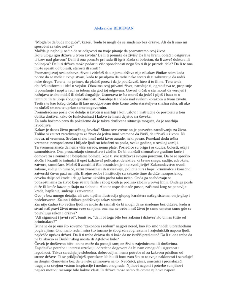 Da Li Je Anarhija Moguca | PDF