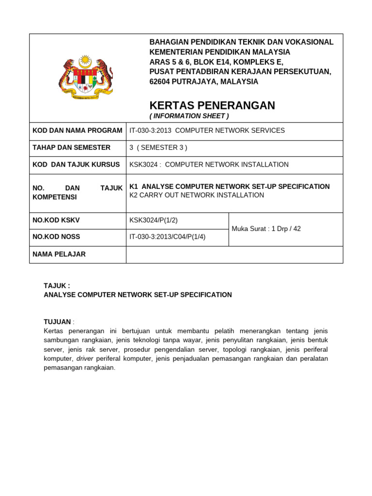 Kertas Penerangan 1 Final | PDF