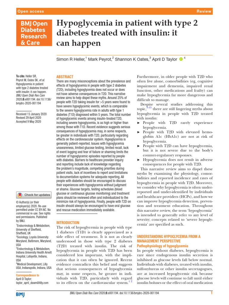 Ref. 4 Hipoglucemia en Pacientes Con DMT2 BMJ | PDF | Hypoglycemia ...