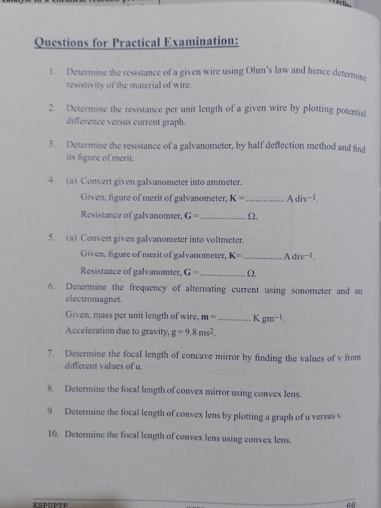 Important Qs FPR Practical Exam Physics 2nd Pu | PDF