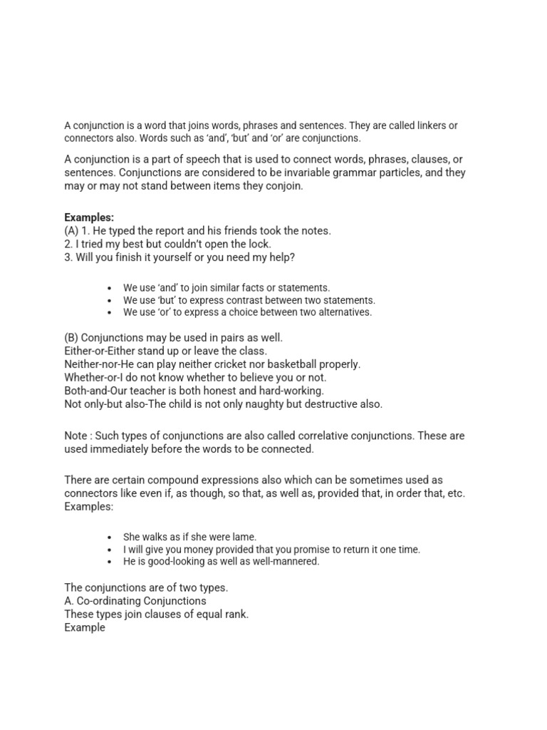 Conjunction | PDF | Linguistic Morphology | Semantics