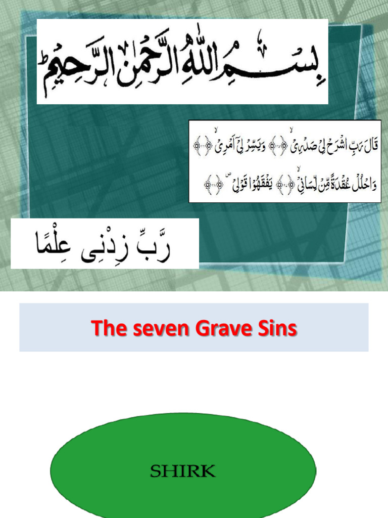 Seven Destructive Sins in Islam | PDF | Prophets And Messengers In ...