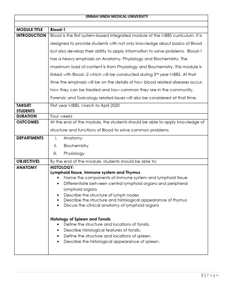 Blood Module | PDF | Anemia | Coagulation