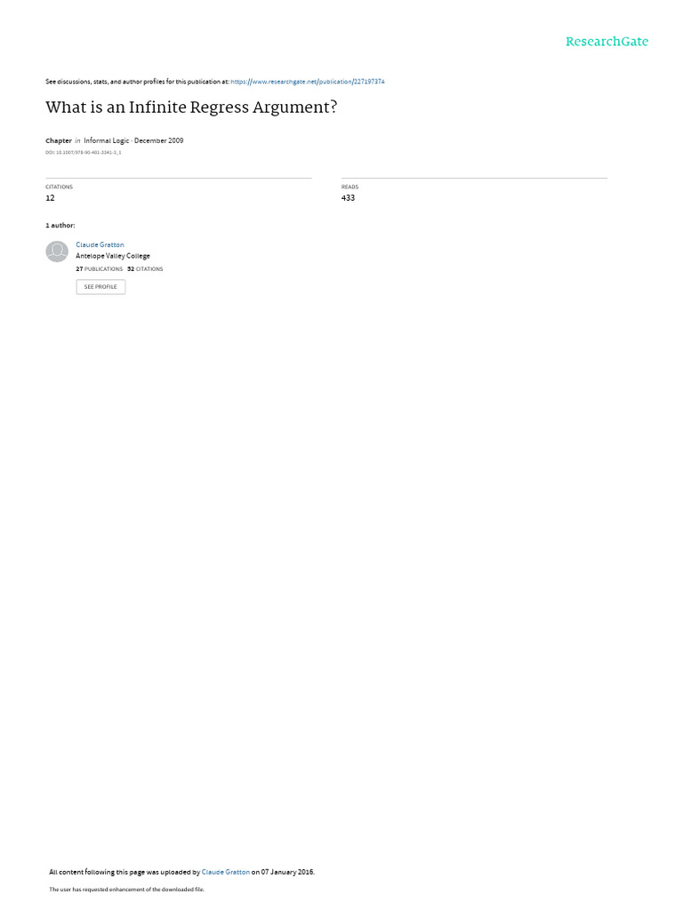 What Is An Infinite Regress Argument | PDF | Argument | Logical Consequence