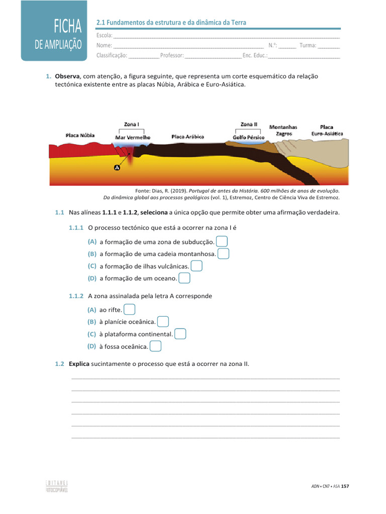ADN7 professor | PDF | Falha (Geologia) | Placas tectônicas