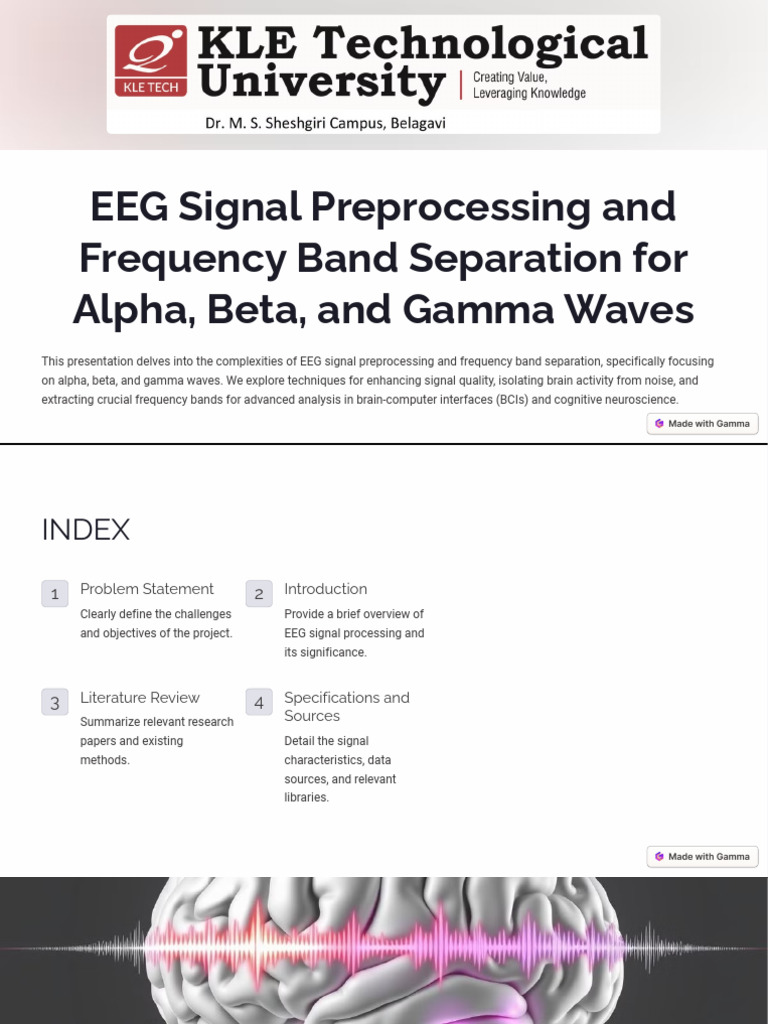 EEG Signal Preprocessing and Frequency Band Separation For Alpha Beta and Gamma Waves | PDF ...