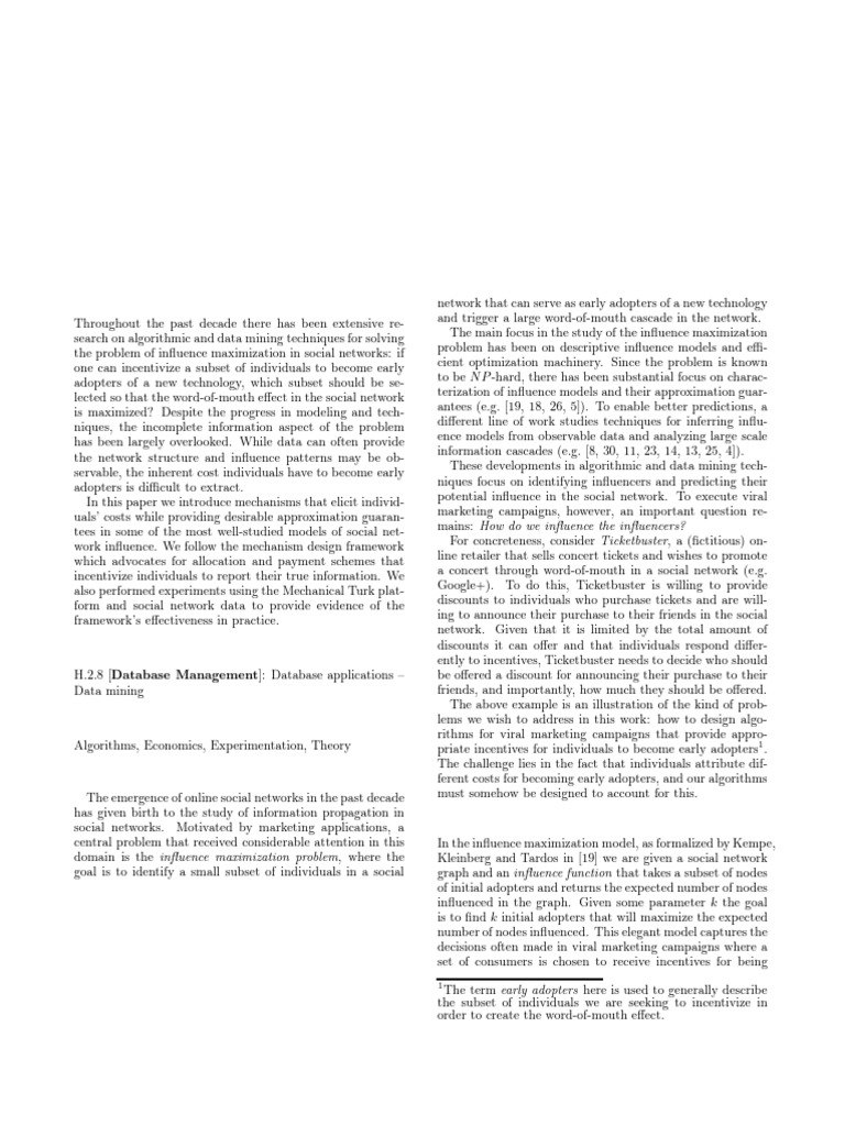 Influence Study | PDF | Incentive | Data