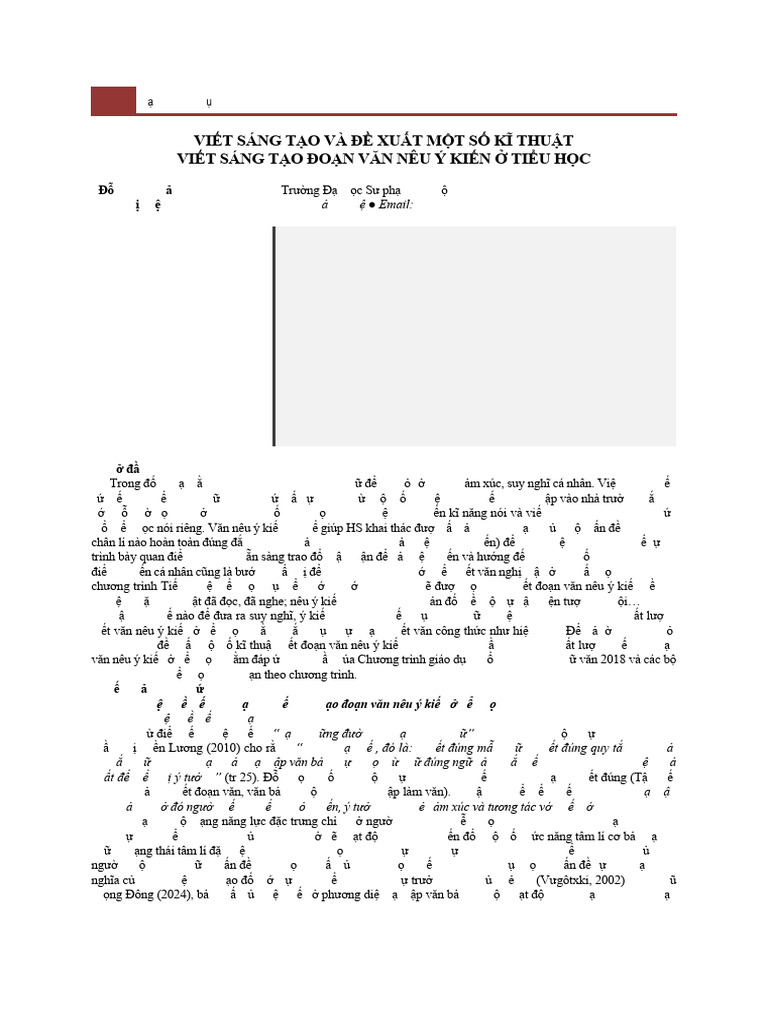 Vit SNG To V Xut MT S K Thut Vit SNG To On VN Nu Kin Tiu HC | PDF