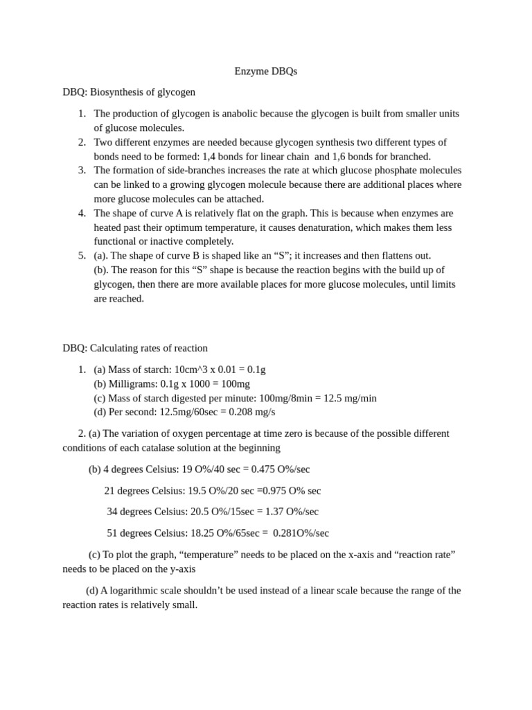 Enzyme Activity and Glycogen Synthesis Insights | PDF | Glycogen | Glucose