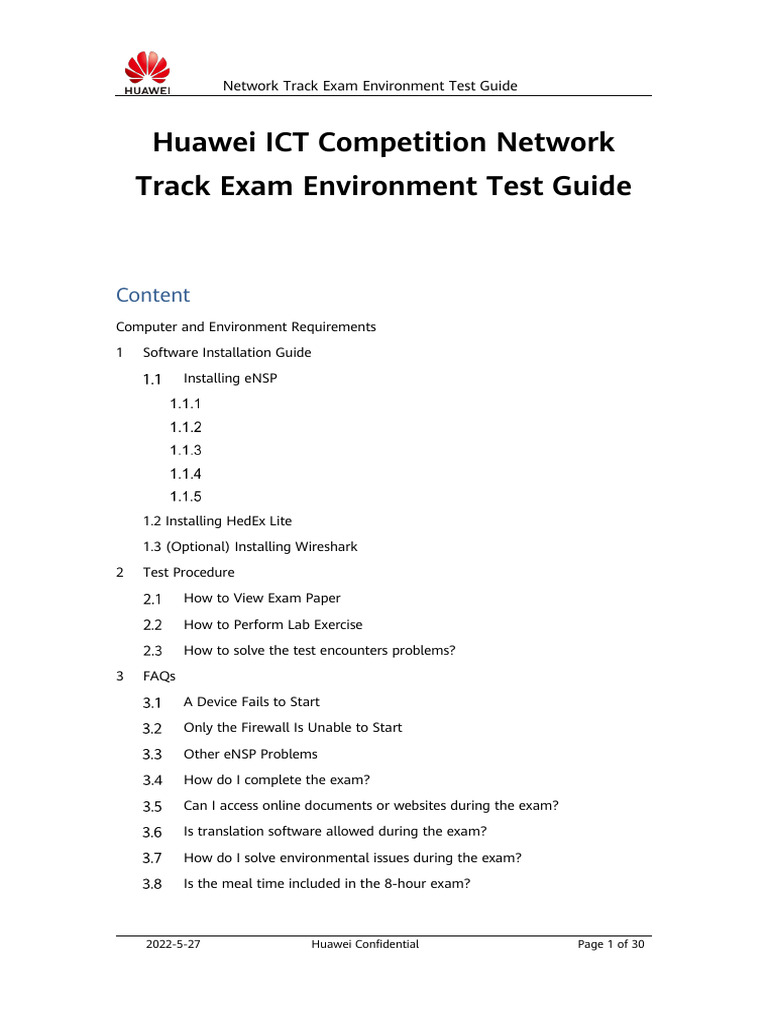 02 ICT Competition Network Track Exam Environment Test Guide | PDF ...