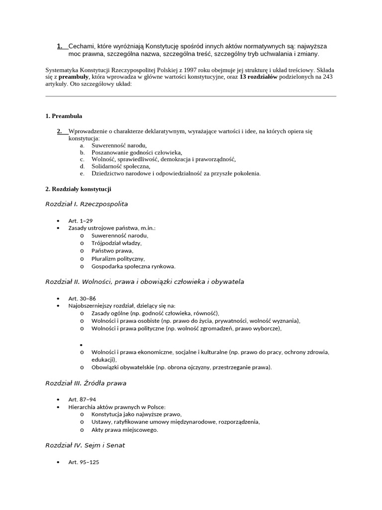 Prawo Konstytucyjne | PDF