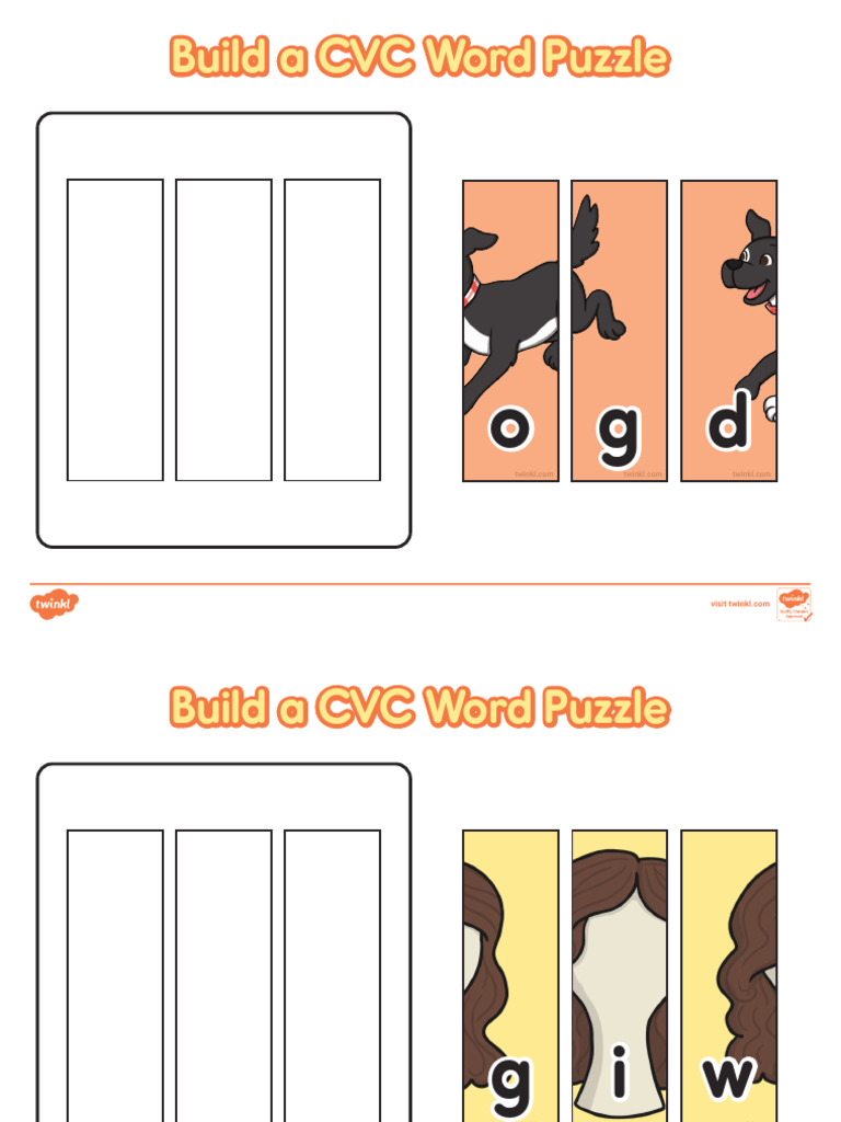 Color Build A CVC Word Puzzle | PDF