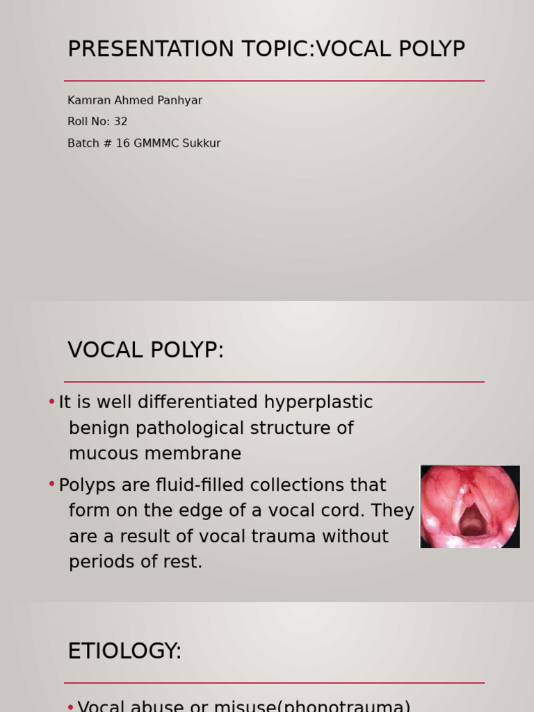 Vocal Polyps: Causes and Treatments | PDF | Human Voice ...
