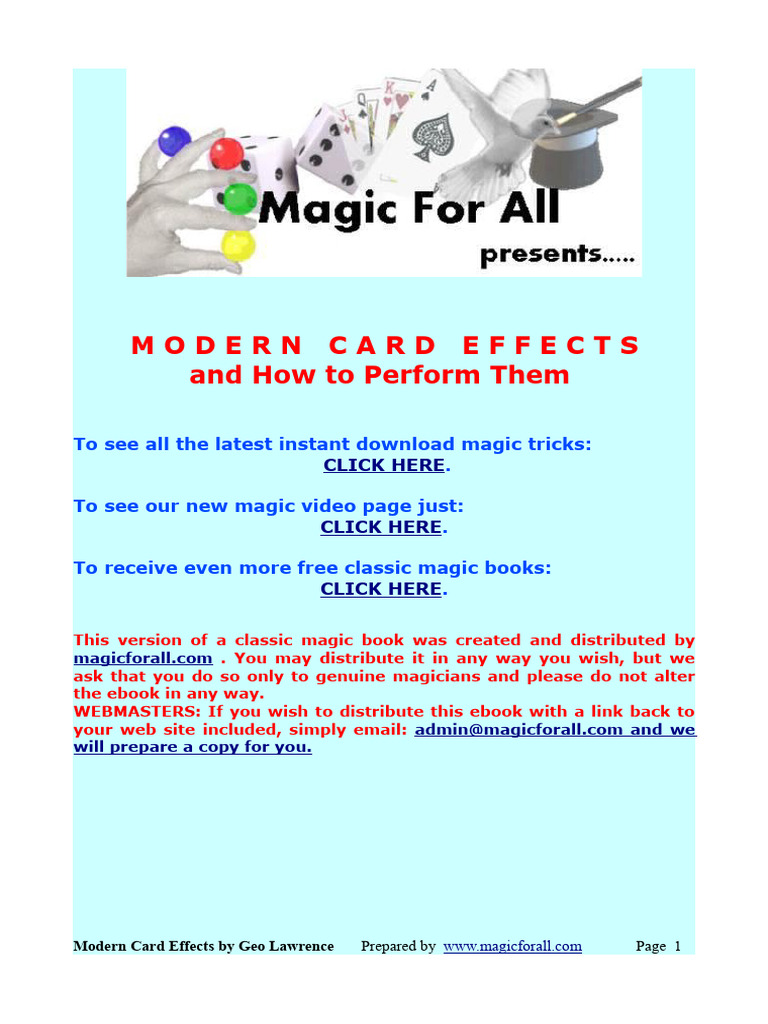 ModernCardEffects-LMT | PDF | Playing Cards | Magic (Illusion)