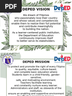 Vision-Mission-Core Values Deped | PDF | Cognition | Learning