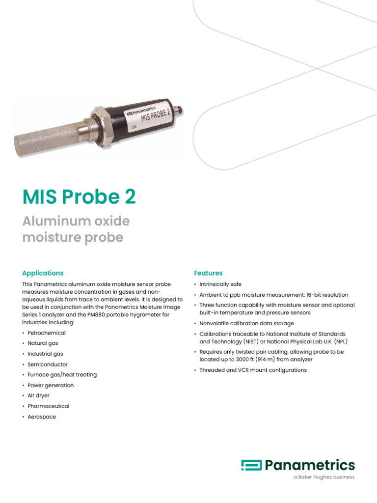 MIS Probe 2 Aluminum Oxide Moisture Probe - 1 - CS PDF | PDF ...