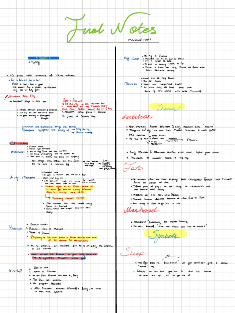 Medieval Roots Final 2 | PDF | Macbeth | Shakespearean Characters