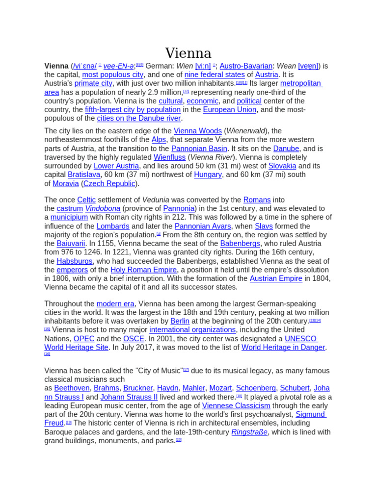 Vienna | PDF | Vienna | Europe