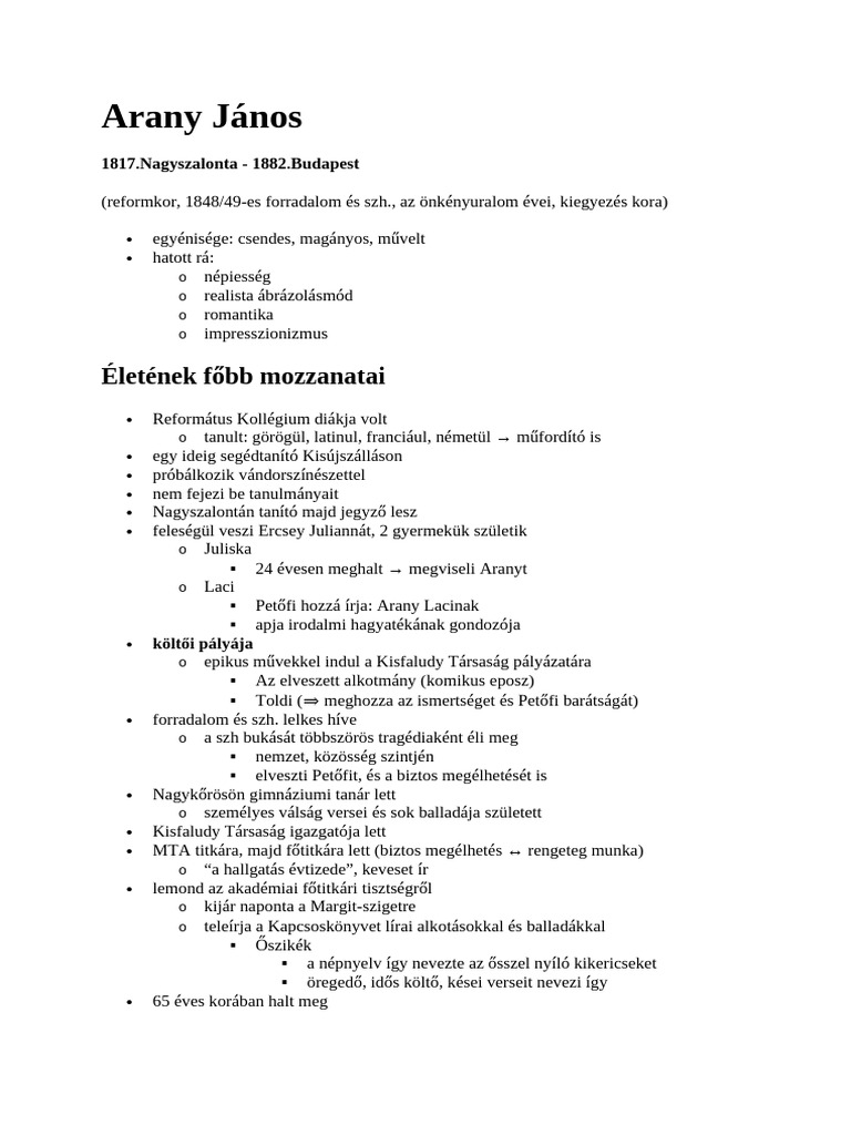 Arany János | PDF