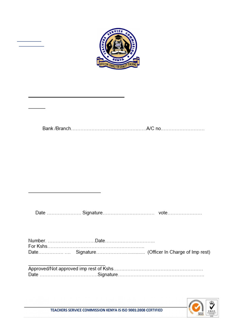 Imprest Application Form | PDF