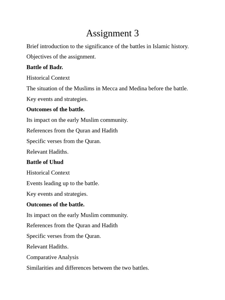 Key Battles in Islamic History: Badr & Uhud | PDF