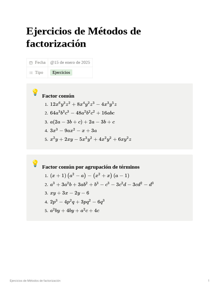 Guía de Repaso Factorización | PDF | Matemática Elemental | Aritmética
