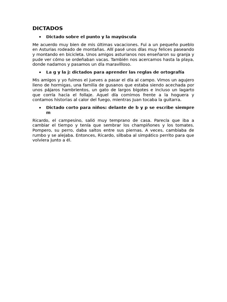Dictados Castellano | PDF