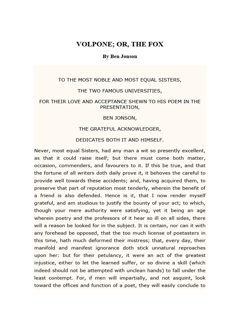Volpone | PDF