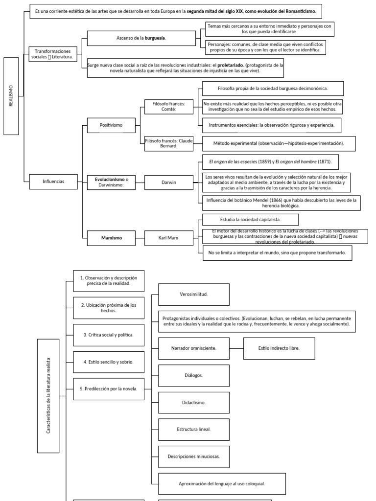 Esquema Realismo Naturalismo | PDF | Realismo literario