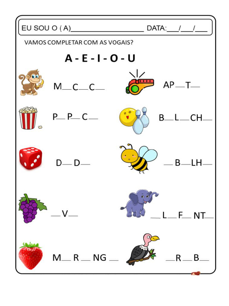 Complete Com As Vogais | PDF