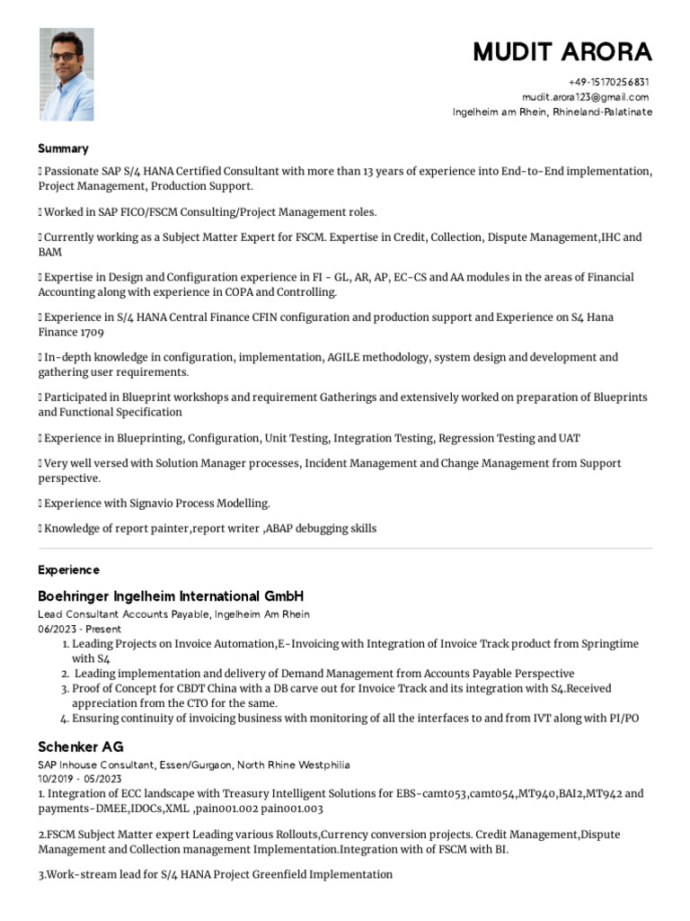 Fscm Fico s4 Resume v6.0 | PDF | Computing | Information Technology