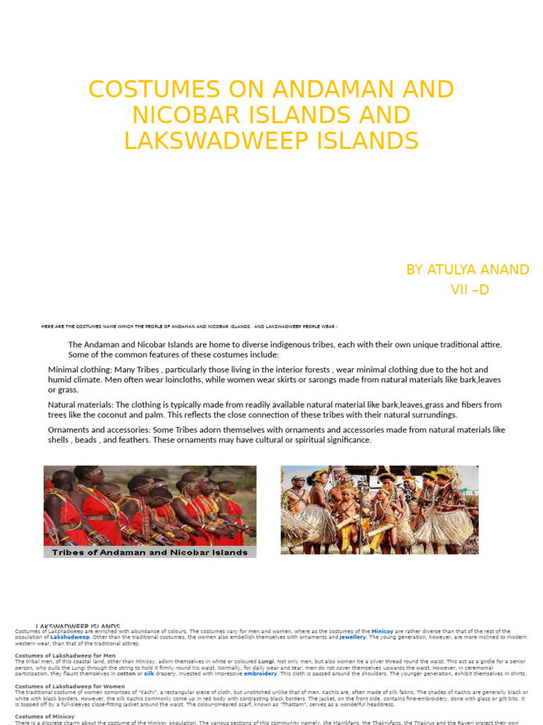 Costumes On Andaman and Nicobar Islands and Lakswadweep | PDF ...
