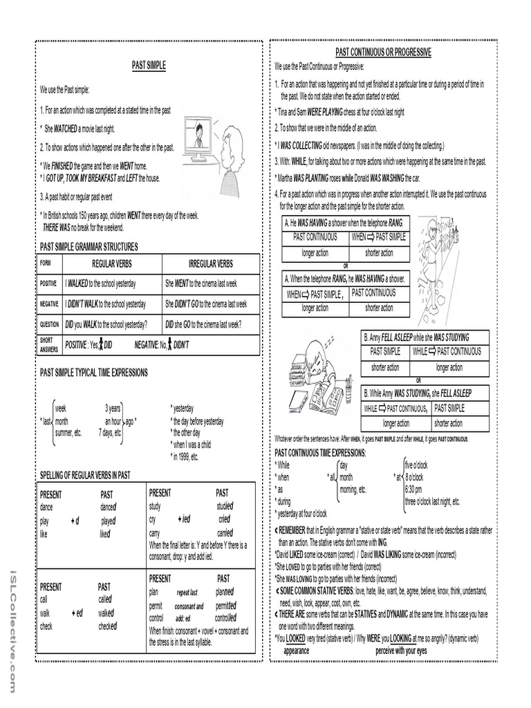Past simple and Past continuous | PDF | Language Mechanics | Syntax