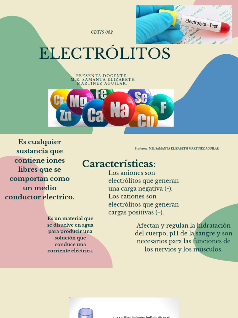 Presentación Electrolitos Analiza Sangre en Tecnicas de Química Clínica ...