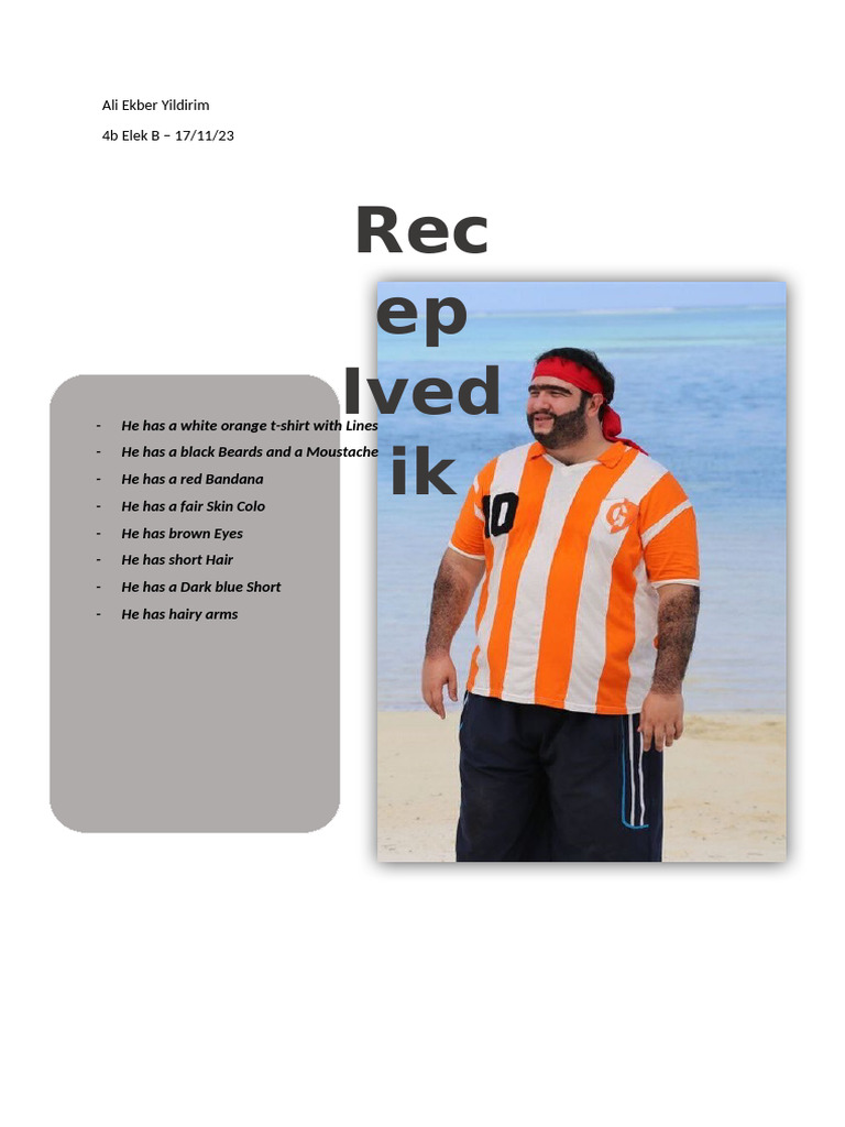 Ali Ekber Yildirim's Appearance Description | PDF