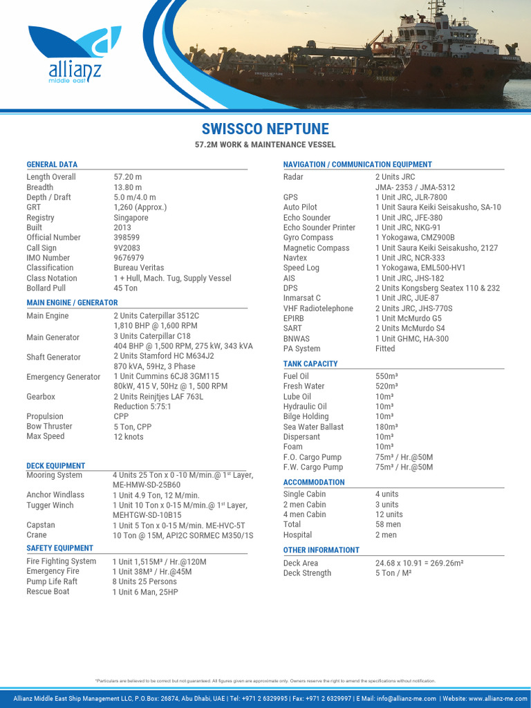 Swissco-Neptune | PDF | Ships | Shipping