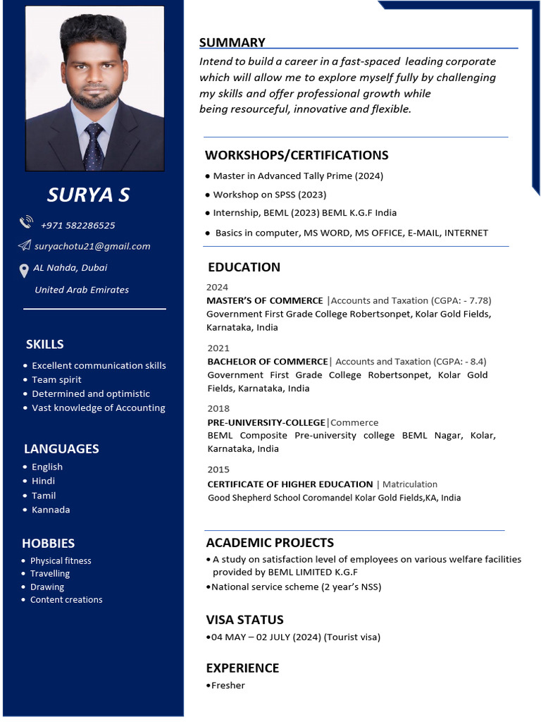 SURYA Resume 1 | PDF