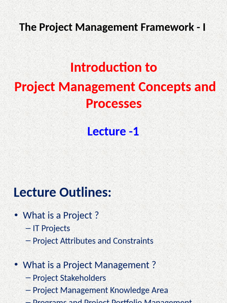 Project Management Frame Work - I | PDF | Project Management | Cloud ...