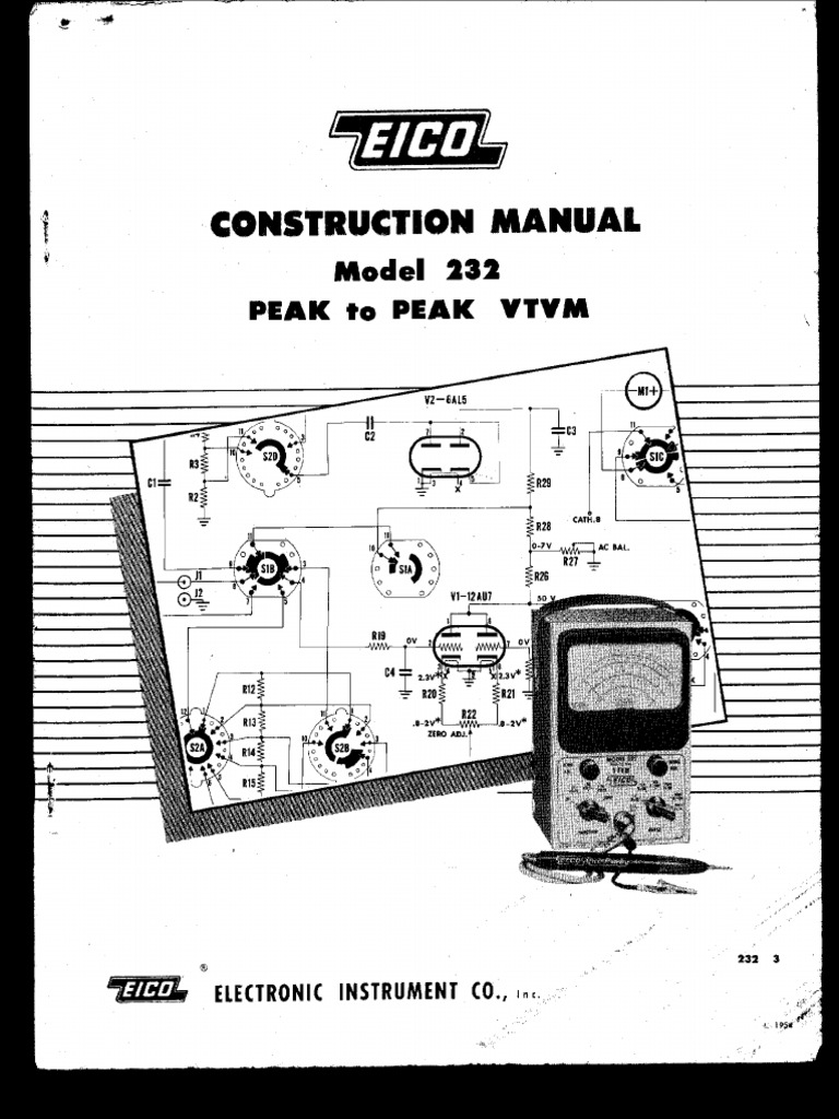 Eico 232 VTVM Construction Kiegeszito-Sm | PDF