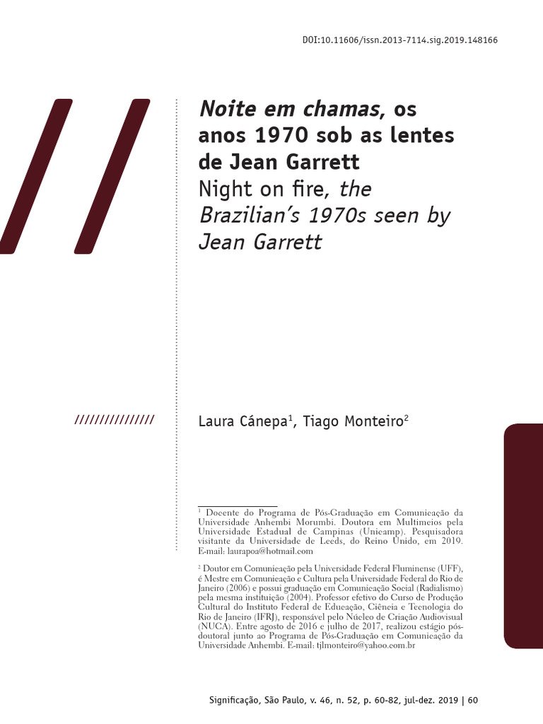 Análise de "Noite em Chamas" de Jean Garrett | PDF | Amor | São Paulo