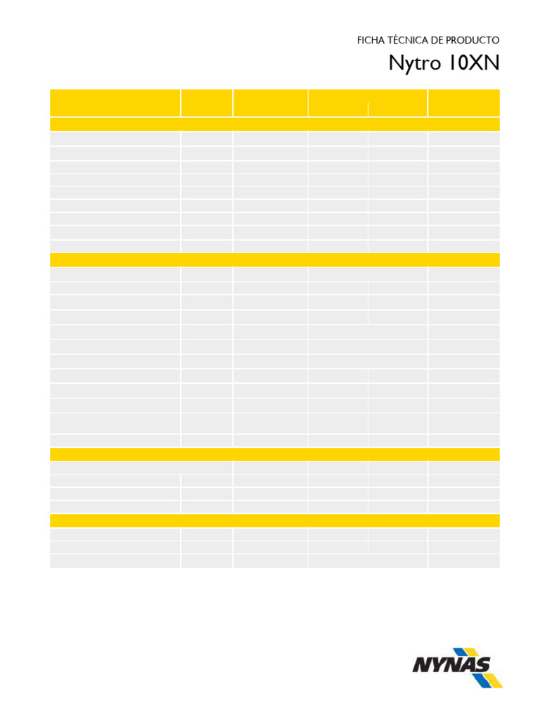 Ficha Tecnica Nynas Nytro 10XN | PDF | Metrología | Cantidad
