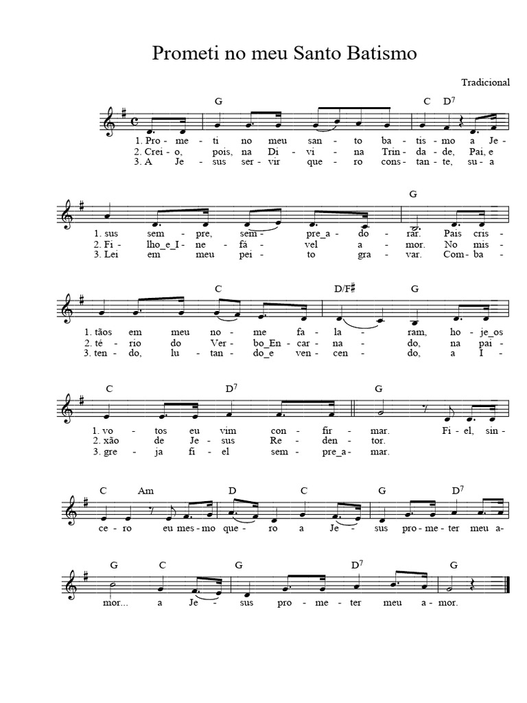 1b Prometi No Meu Santo Batismo | PDF