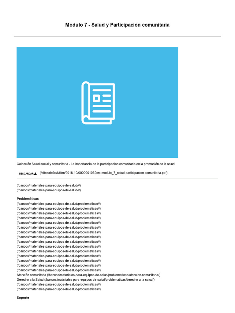 Banco de Recursos de Comunicación Del Ministerio de Salud de La Nación - Módulo 7 - Salud y ...